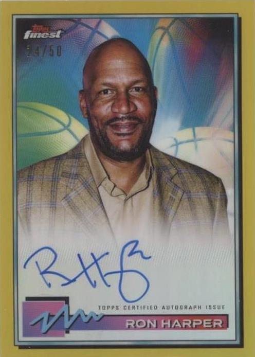 2021 Topps Finest - Finest Autographs Ron Harper #FA-RH Gold Refractor ...