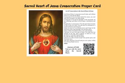 Sacred Heart of Jesus Consecration Prayer Card | eBay