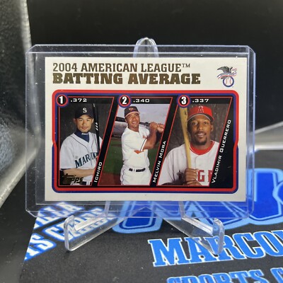 2004 Topps ICHIRO HOF, Melvin Mora, and Guerrero AL Batting Average ...