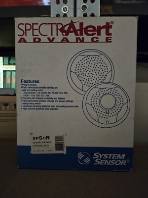 *New* System Sensor SPSCR Ceiling Speaker Strobe - Red NIB QTY | eBay