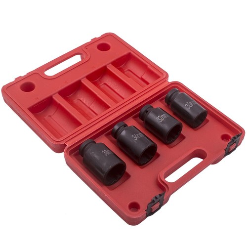4x 12 Point 1/2" Drive Spindle Axle Nut Socket Set 30mm 32mm 34mm 36mm ...