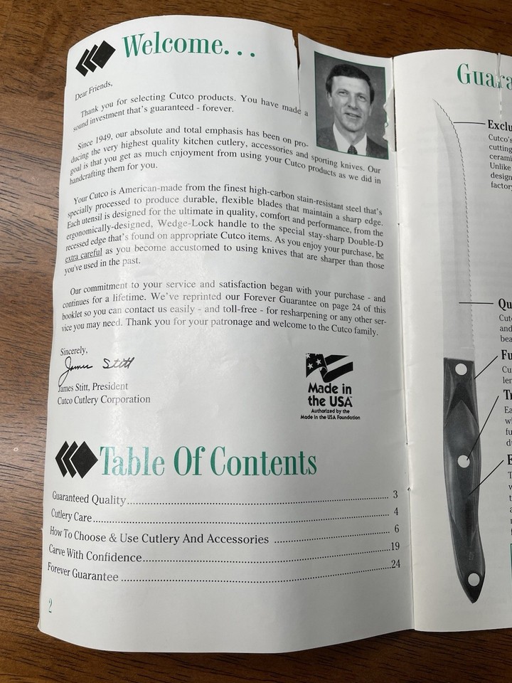 Cutco Homemaker 9 Piece Knife Set Classic Brown USA Vintage NOS with ...