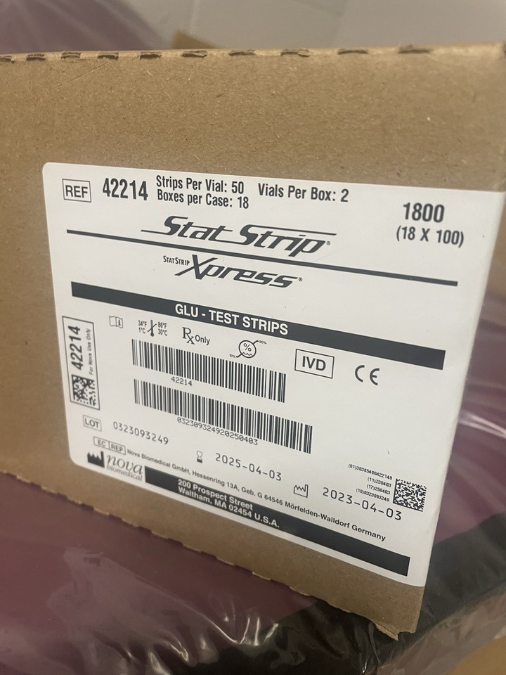 NOVA BIOMEDICAL 42214 Stat Strip Xpress Glu Test Box Of 18 | eBay