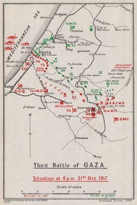 1ST WORLD WAR.3rd battle of Gaza.31st Oct 1917.Palestine.Turks British ...