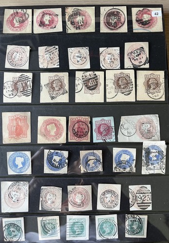 GB QV Stamps Postal Cards Envelopes Cut Outs X 35 | eBay