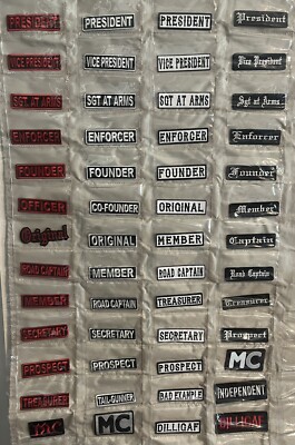 YOU PICK STYLE High Quality Motorcycle Club Rank Iron On Patches Biker ...