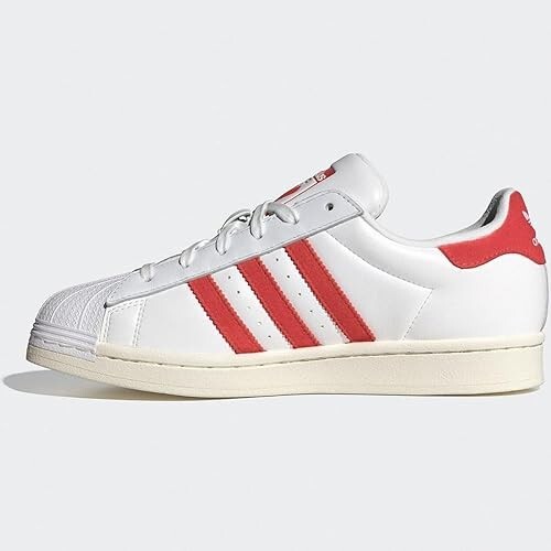 Adidas Originals Womens White Red wonder clay Heart print superstar ...