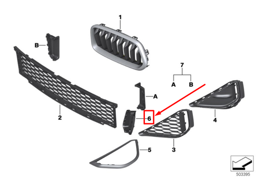BMW X2 F39 RIGHT ENGINE OIL COOLER AIR DUCT 8070322 51118070322 NO DUTY ...