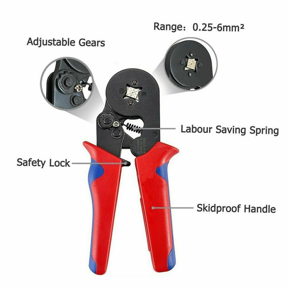Ratchet Ferrule Crimper Pliers Crimping Tool Cable Electrical Wire ...