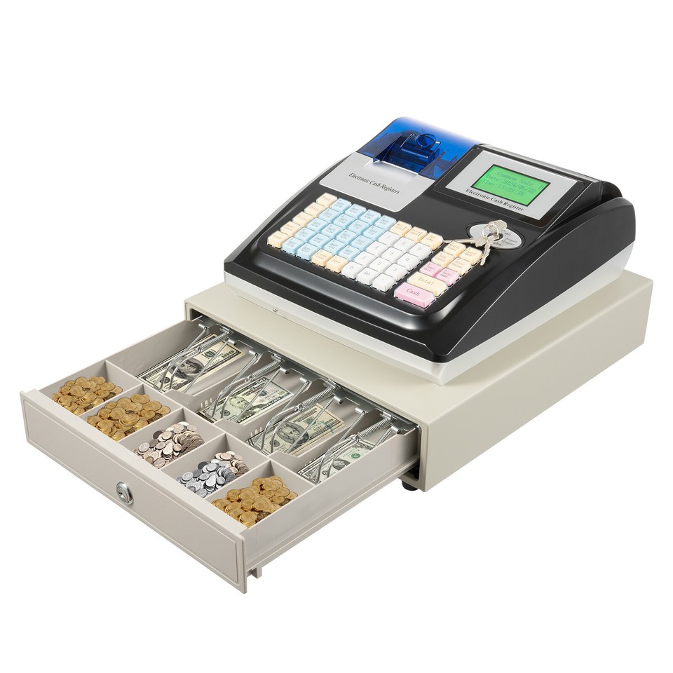 48 Keys Electronic Cash Register Cash Commercial Cash Register W/LCM ...