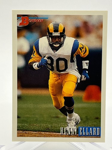 1993 Bowman NFL Football Card #202 Henry Ellard WR #87 Los Angeles Rams ...