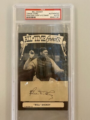 Bill Dickey Signed Psa/dna Tcma Exhibit Postcard Autograph Authentic ...