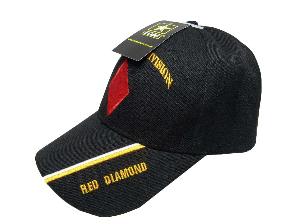 US Army 5th Infantry Red Diamond Military Black Embroidered Cap CAP572 ...