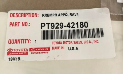 Genuine Toyota Rear Bumper Applique PT929-42180 | eBay
