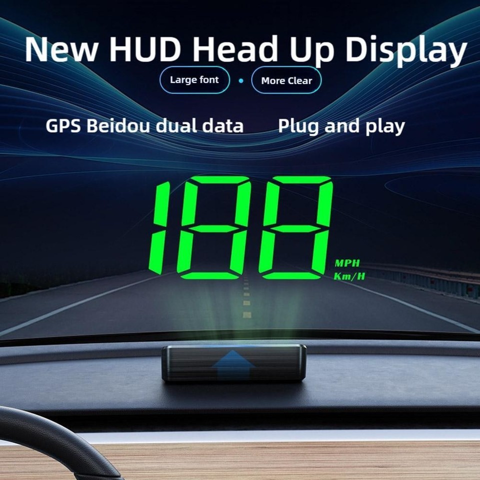 Car Speedometer Digital HUD Head Up Display Universal Projectors GPS ...