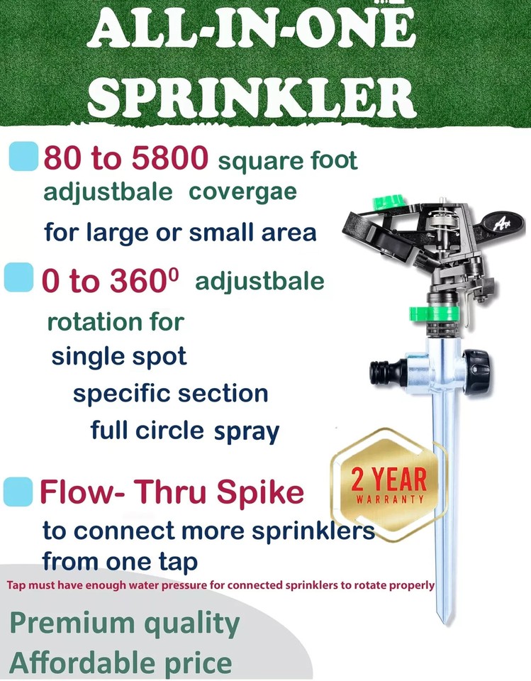 APT Pulsating Impact Sprinklers for Yard, Lawn & Garden, 80 to 5800 Ft ...