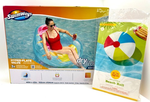 Swimways Inflatable Pool Float 3 ft Dry Float Socialize Translucent ...