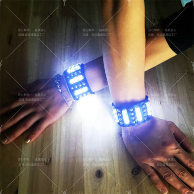 LED Wrist Band Bracelet Light Up Arm Band Evening DJ Bar Stage Show ...