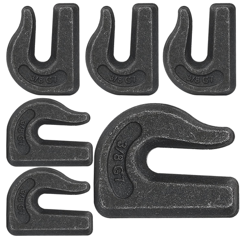 6 Pack 3/8" Weld on Grab Hook, Heavy Duty G70 Forged Grab Chain Hooks ...