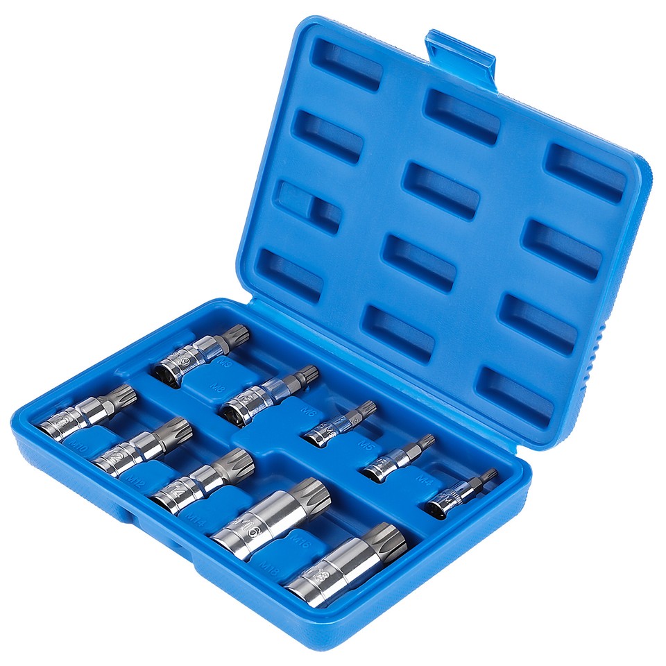 New 10pc For XZN Triple Square 12 Point Spline Tamper Bit socket Set ...
