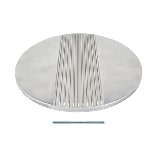 Retro Cast Aluminum 14 Inch Round Finned Air Cleaner Top Lid, Polished ...