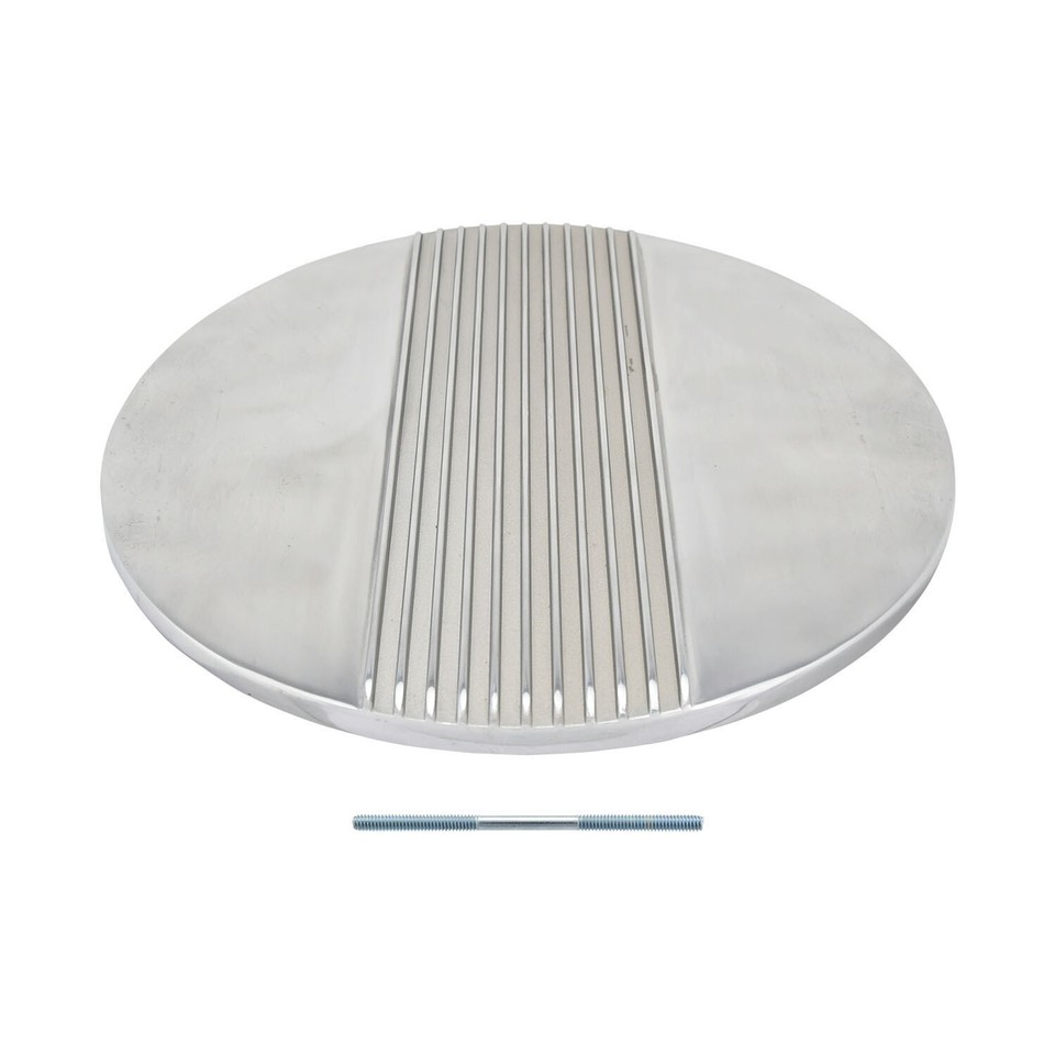 Retro Cast Aluminum 14 Inch Round Finned Air Cleaner Top Lid, Polished ...