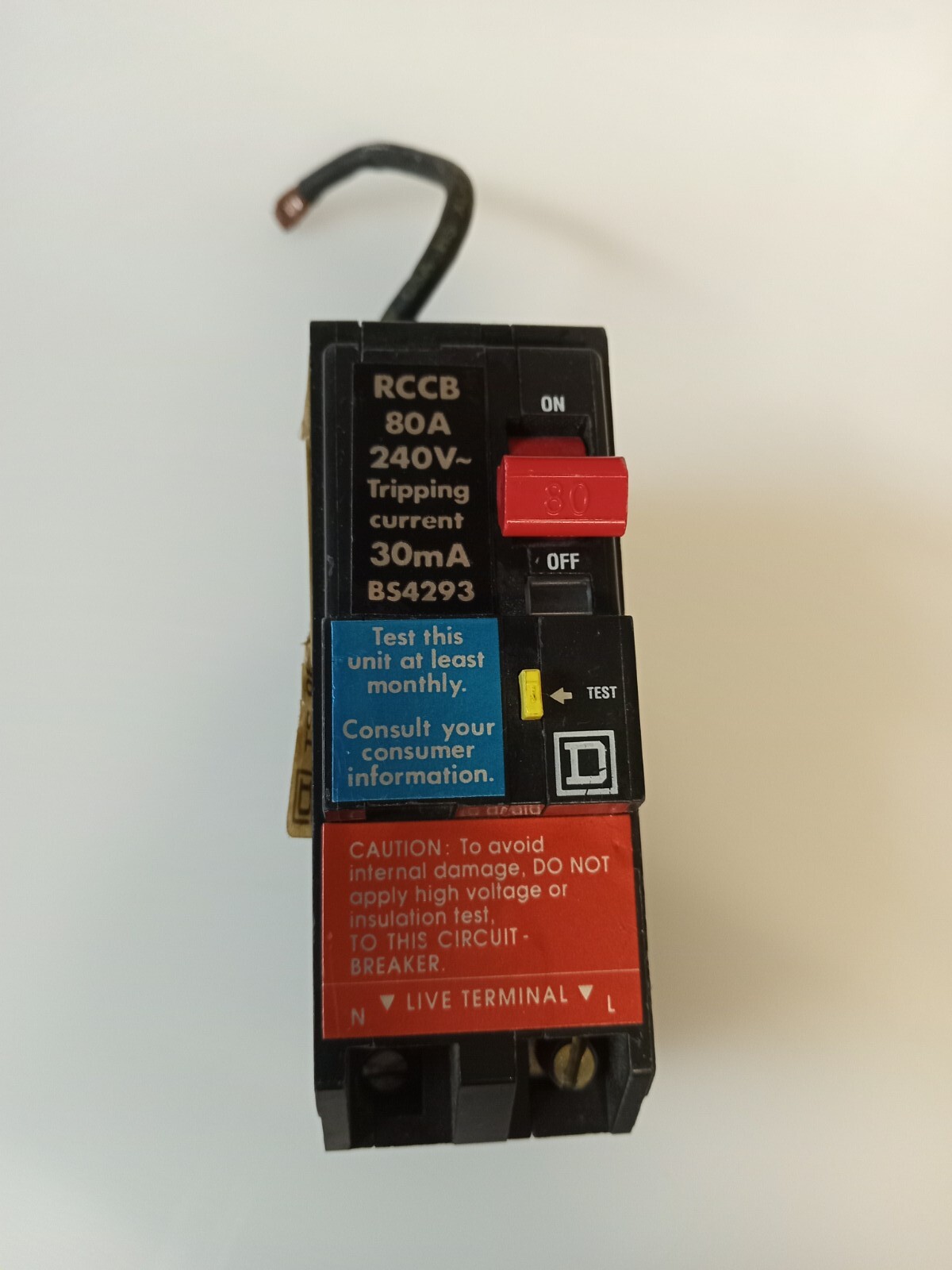 Square D 80 Amp 30ma Double Pole RCCB RCD Qo200rcdx 30 for sale online ...