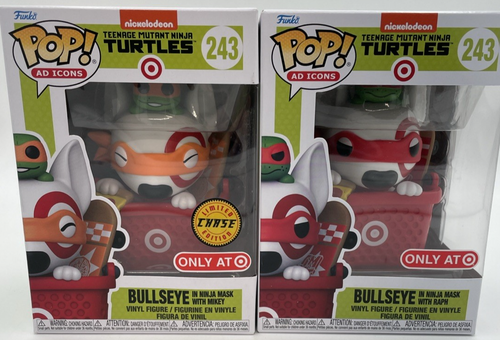 Funko Pop TMNT Bullseye in Ninja Mask With Mikey #243 Chase Common Raph ...