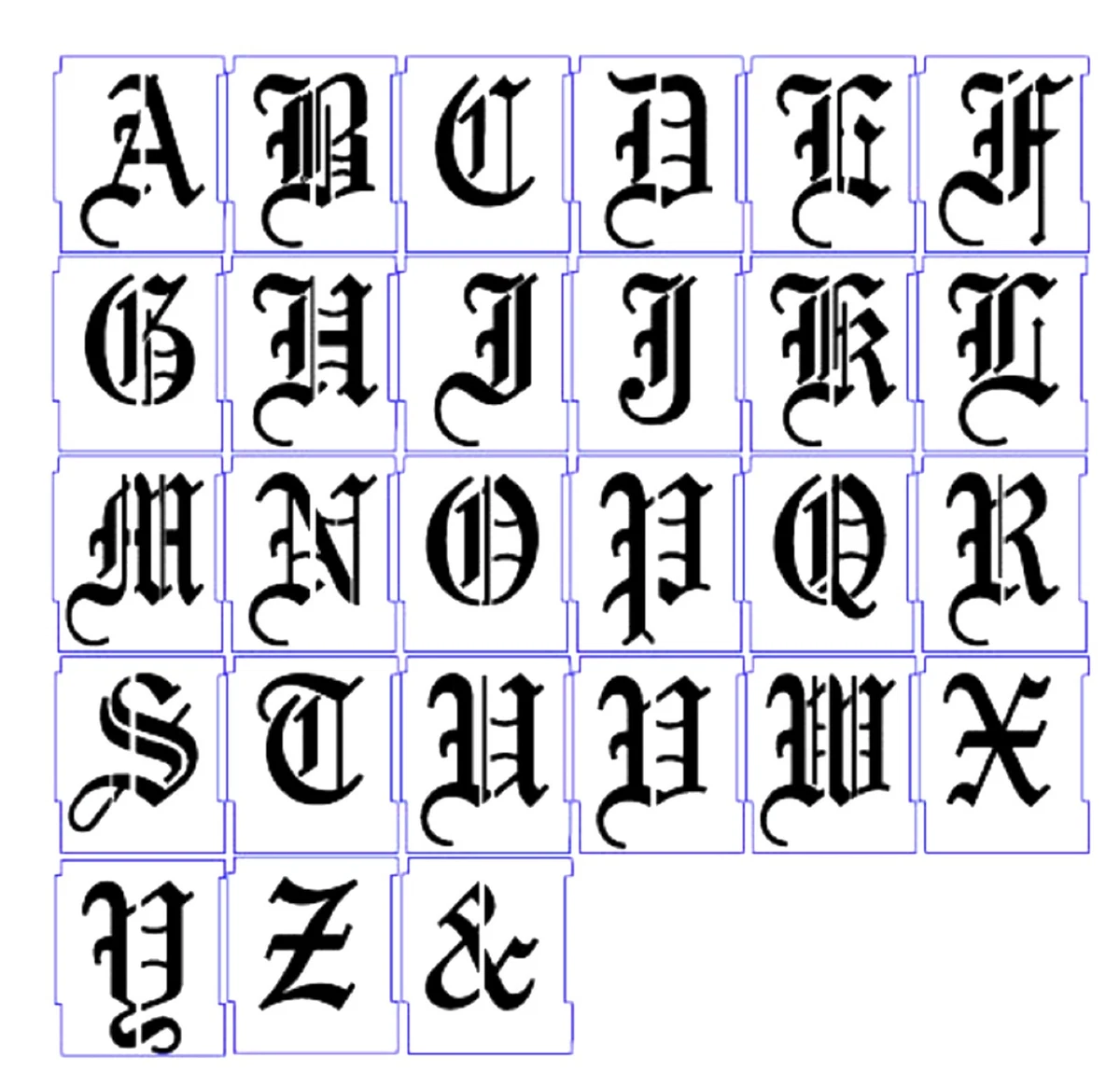 Old English Calligraphy Alphabet