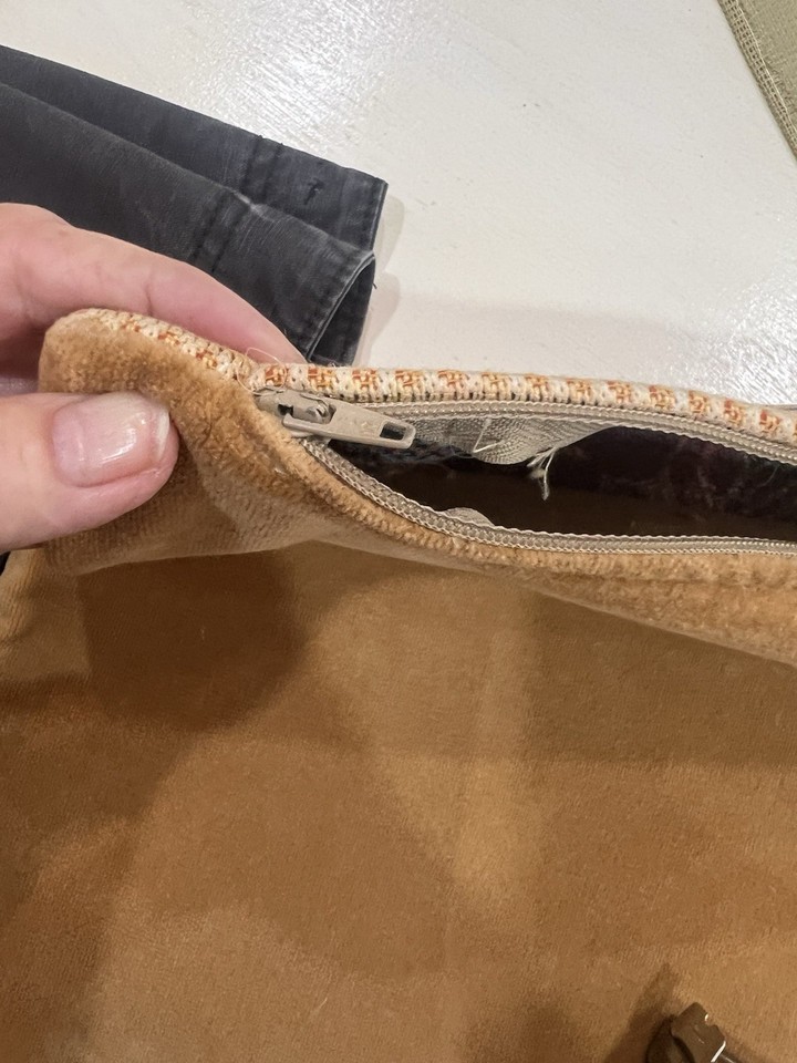 European Tapestry Pillow Cover Bird & Fruit Basket Velvet Back Belgium ...