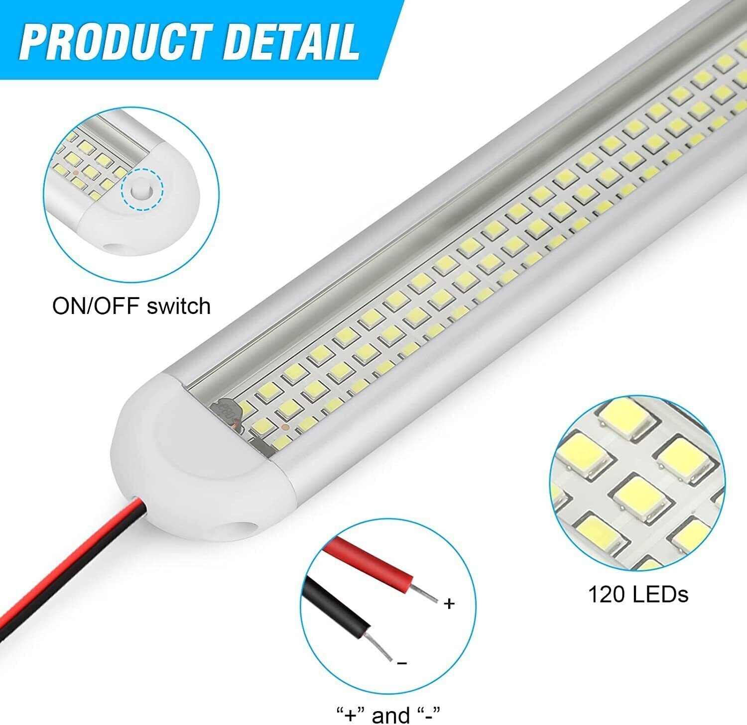 DC 12V-85V LED Streifen Leuchte 120-LEDs Auto KFZ Van VOLT Stablampe ...