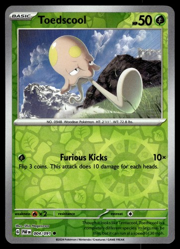 Toedscool Reverse Holo NM 004/091 Paldean Fates Pokemon Card | eBay