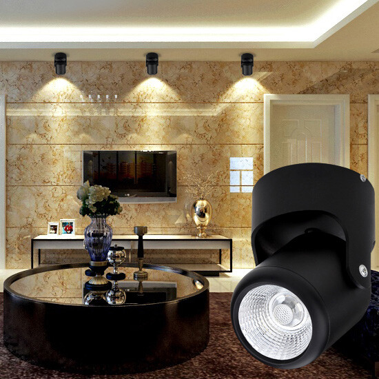 10W LED COB Ceiling Light Fixture Angle Adjustable Picture Spotlight ...