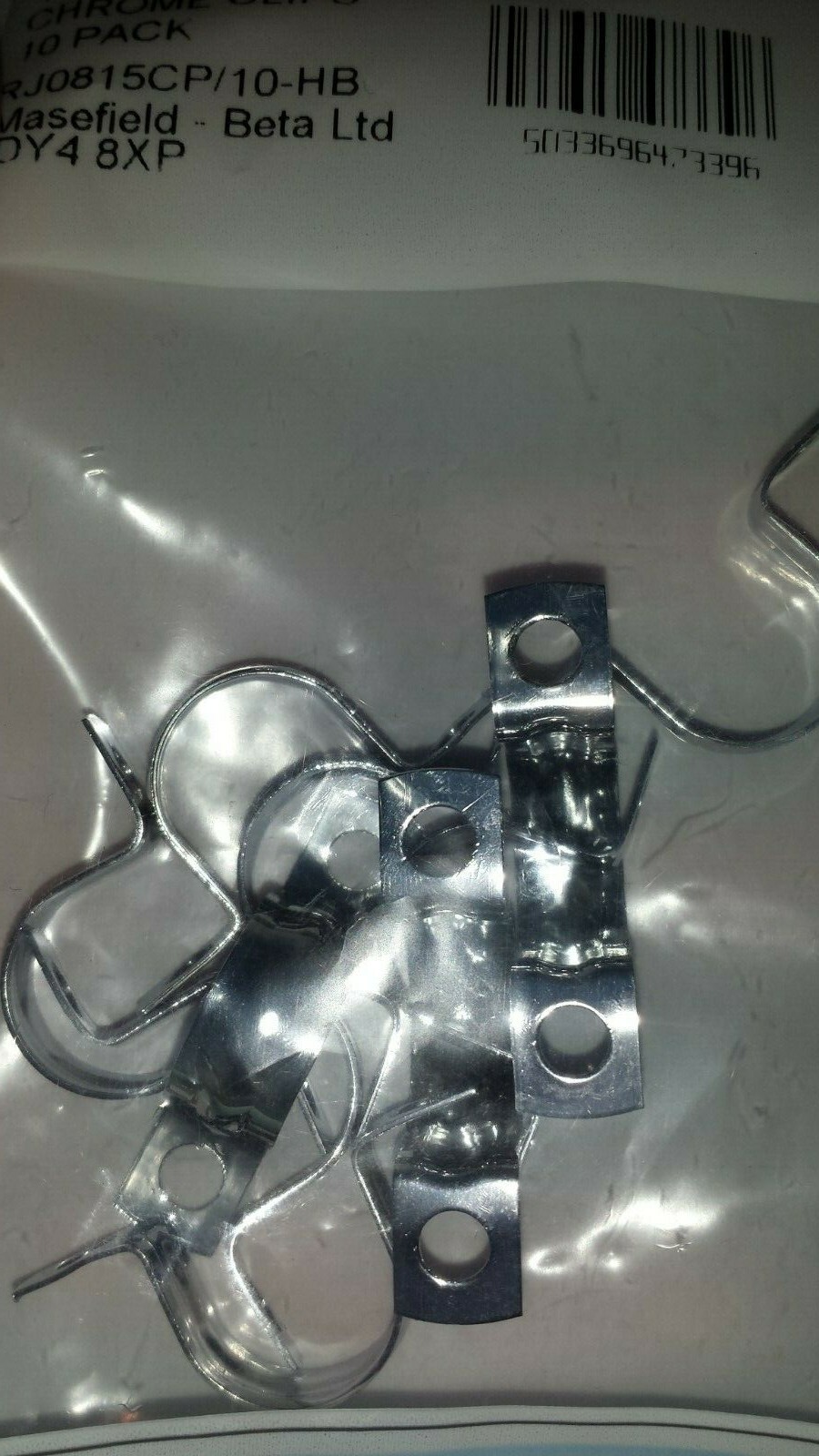 Pack of 10 Masefield Holdtite Chrome Copper Plumbing Pipe Saddle Clips ...