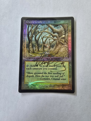 MTG Foil Gaea's Cradle MP Urza’s Saga Judge Promo - Signed by Artist ...
