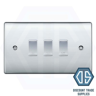 BG Polished Chrome Custom Grid Switch Panel Labelled Kitchen Appliance ...