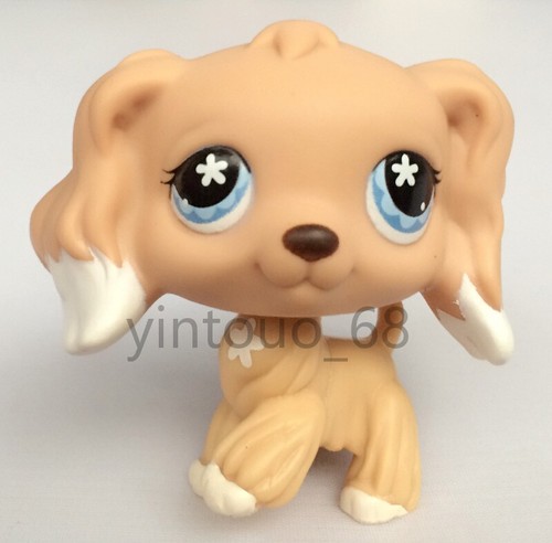 #568 Rare LPS Pet Brown Cocker Spaniel Dog Flower Eyes Animal Toy | eBay