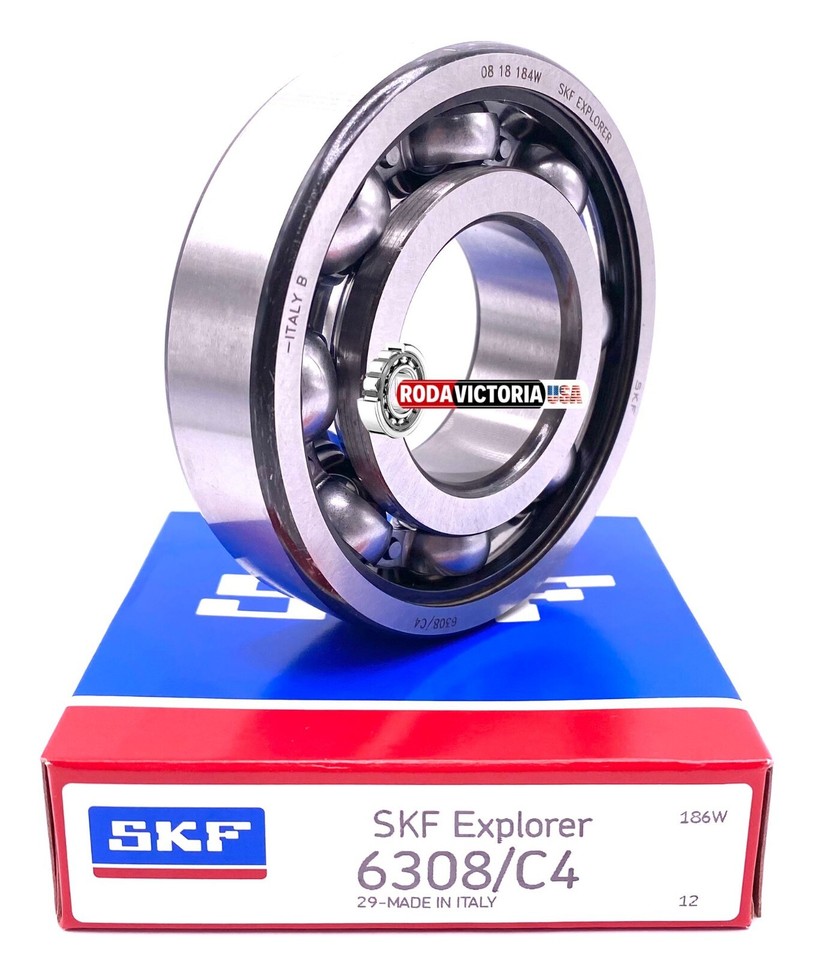 SKF 6308 C4 DEEP GROOVE BALL BEARING, OPEN TYPE, NO SEALS 40x90x23 mm ...