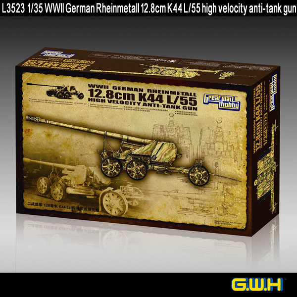 Great Wall Hobby L3523 1/35 German Rheinmetall 12.8cm K44 L/55 Anti ...