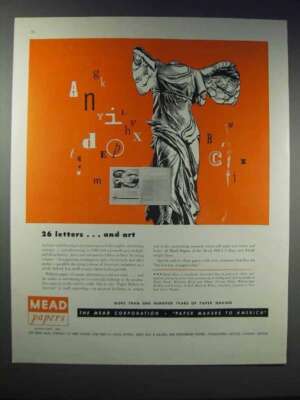 1948 Mead Papers Ad - 26 Letters and Art | eBay