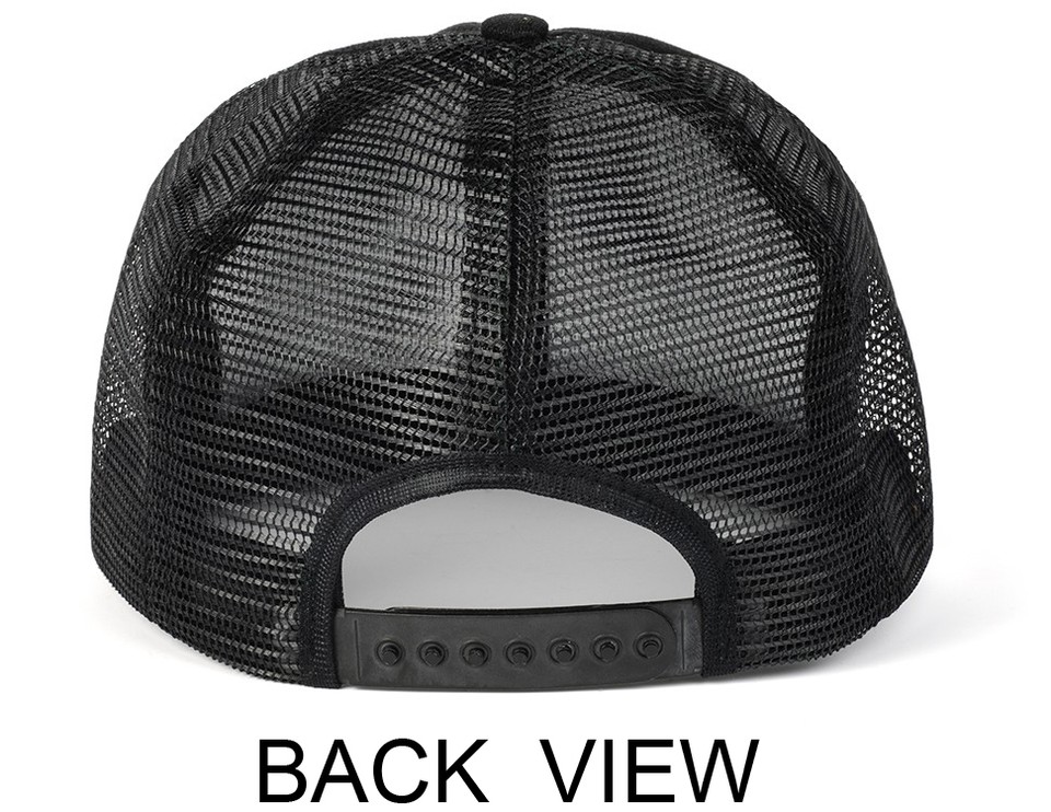 Black Trucker Hat Brand New - Black Mesh Black Foam Mesh Cap Adjustable ...