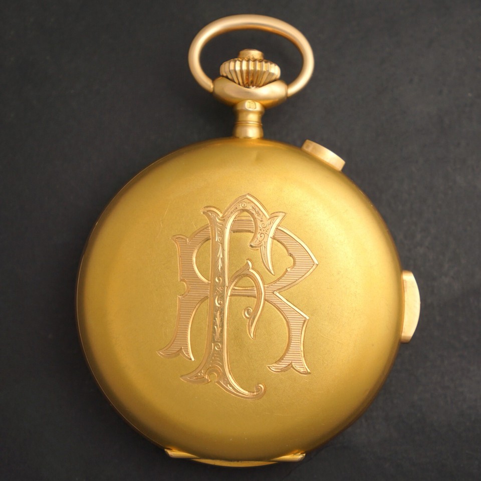 Amazing 1910 Solid 18K Gold Minute Repeater Chronograph Pocket ...