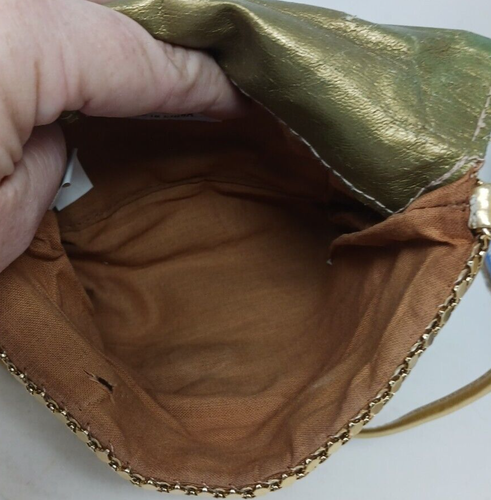 Mitzi Purse Gold Metal Mesh Cross Body Clutch w/Gold Strap Evening ...