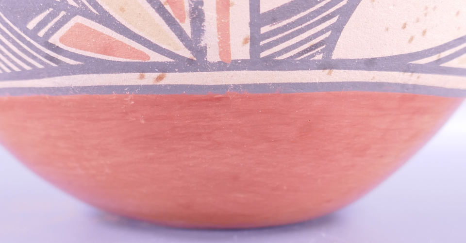 Jemez Pueblo Hand Painted Clay Olla Jar Signed New Mexico Vintage ...