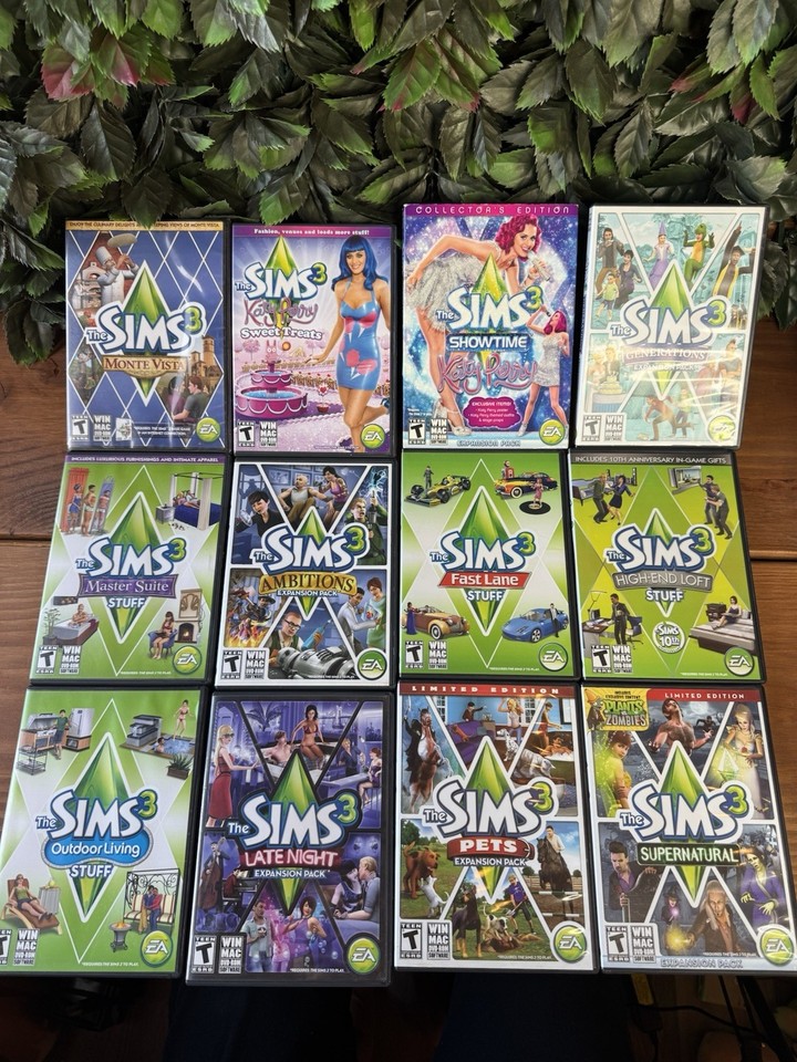 The Sims 3 VG Lot Of 13 Win Mac DVD-ROM One Sealed, Katy Perry,Late ...