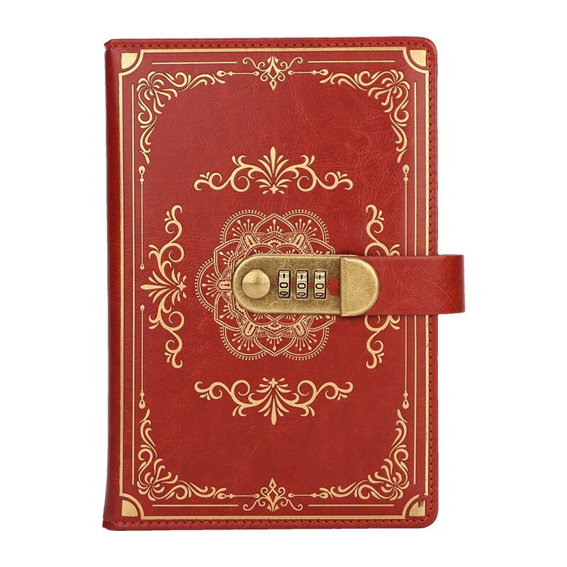 A5 Retro Passcode Notebook Diary Combination Lock Lockable Secret ...