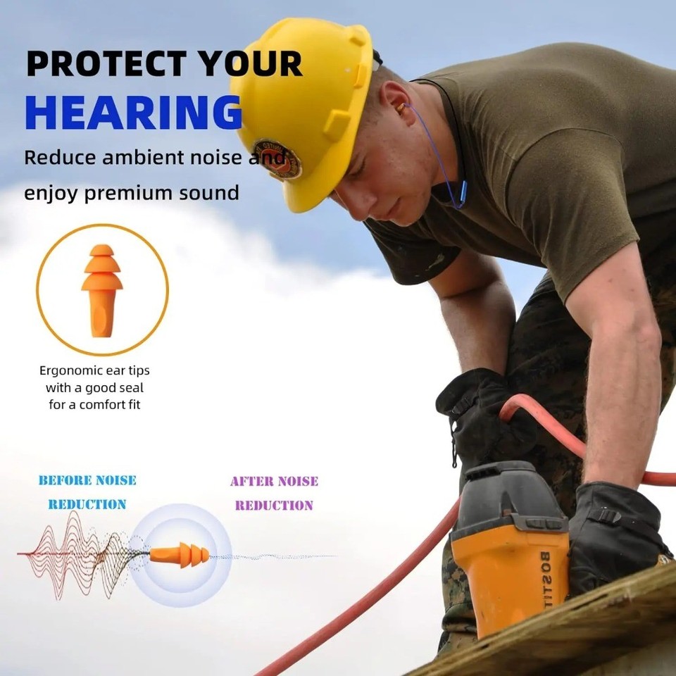 Noise Suppression Ear Plugs Sound Isolation Earbuds Construction Sites ...