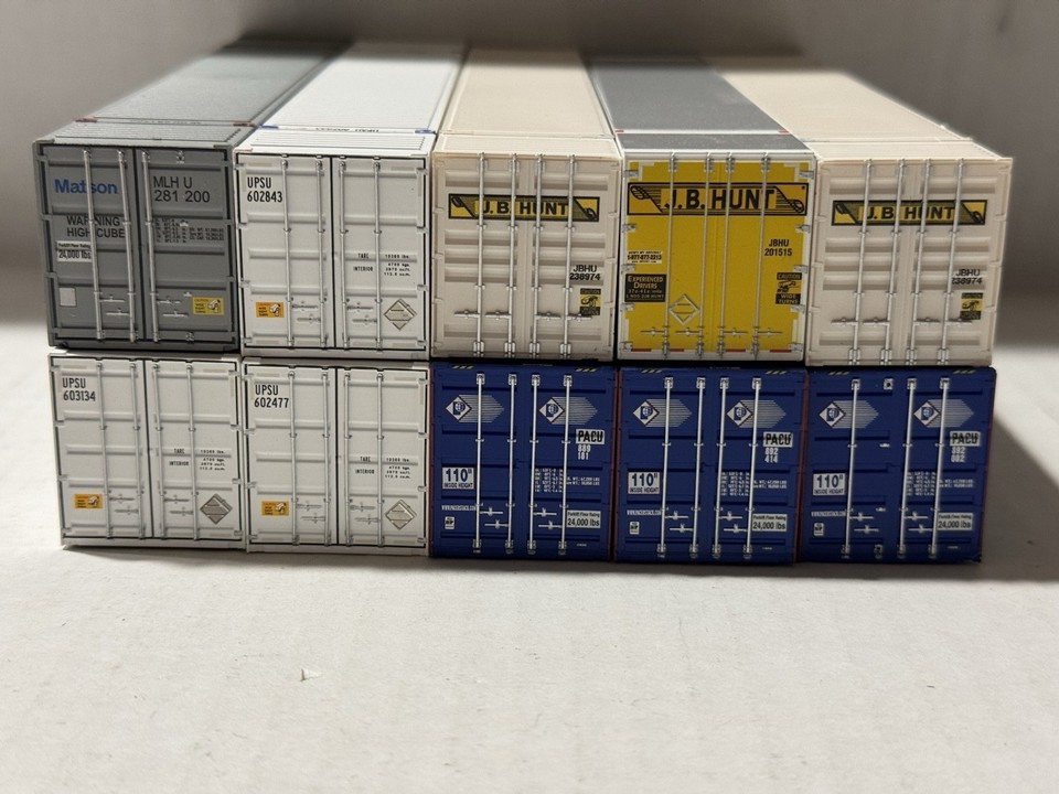 HO Lot of 10 Athearn 53’ Intermodal Containers JB Hunt Pacer StackTrain ...