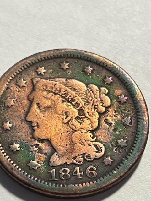 1846 Braided Hair Large Cent/Small Date/VG++/Stain #10838 | eBay