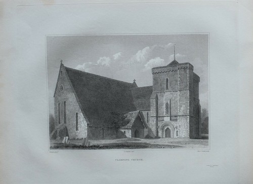 1835 Antik Sussex Aufdruck Climping Church | eBay.de